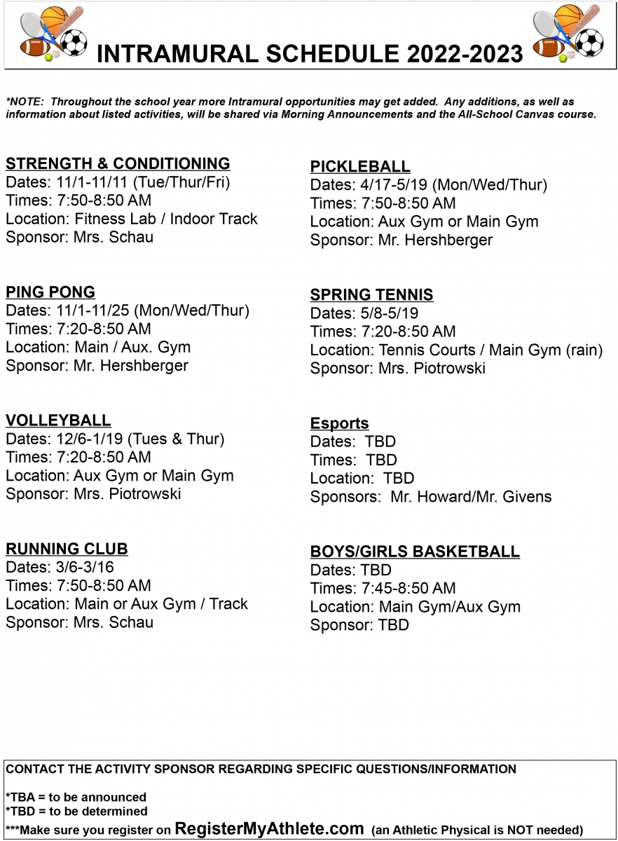 Intramurals Info | Discovery Middle School